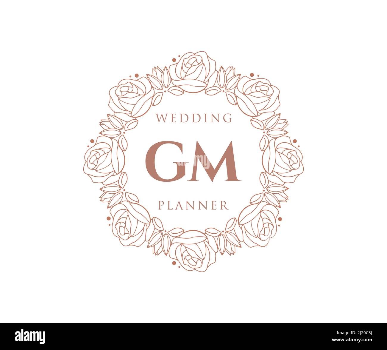 GM Initials letter Wedding monogram logos collection, hand drawn modern ...