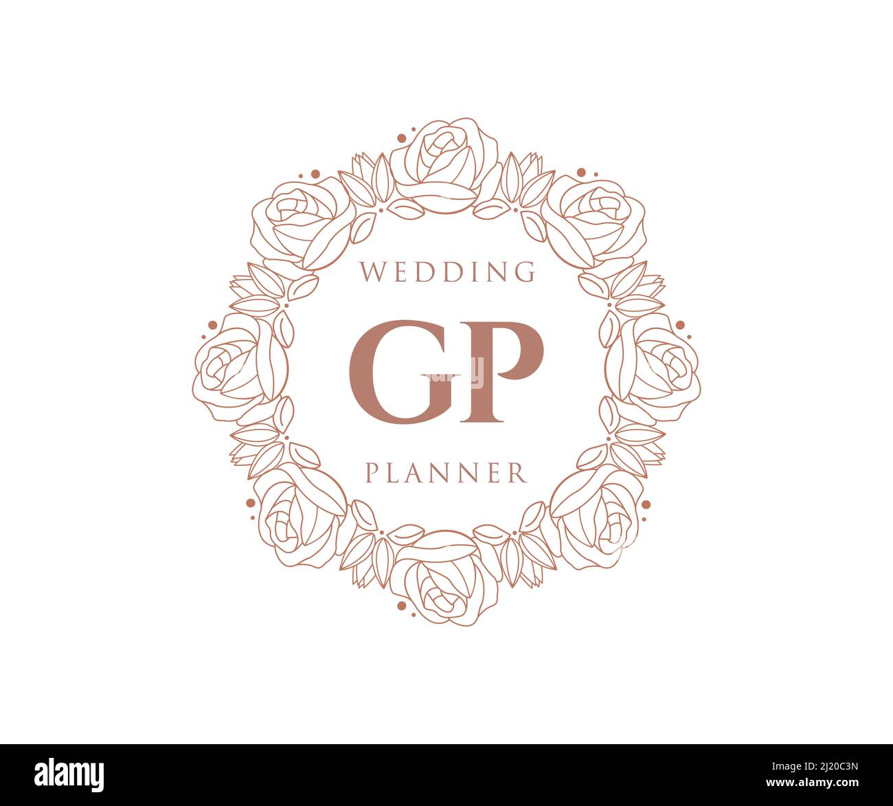 GP Initials letter Wedding monogram logos collection, hand drawn modern ...