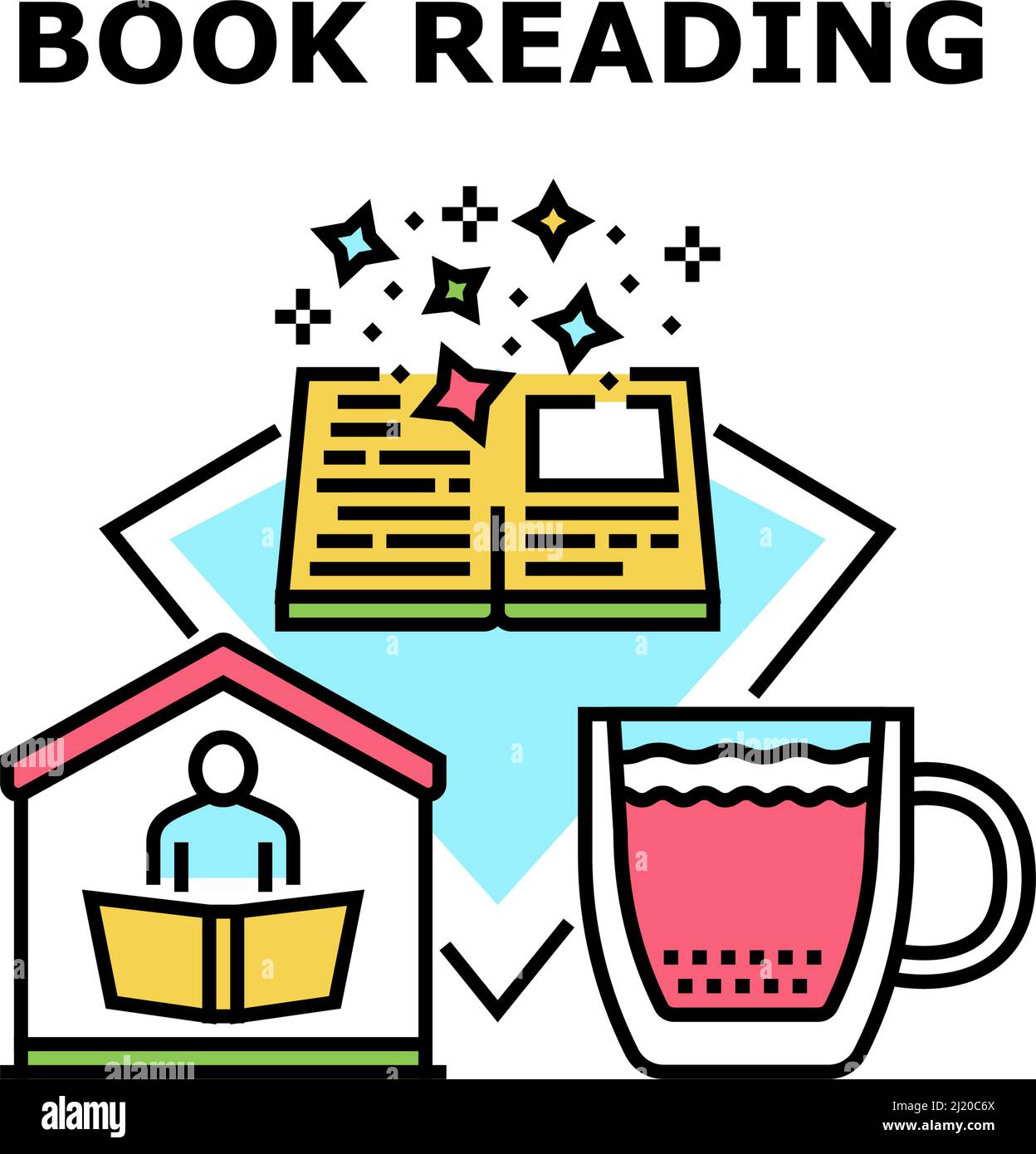 Book Reading Vector Concept Color Illustration Stock Vector Image & Art ...