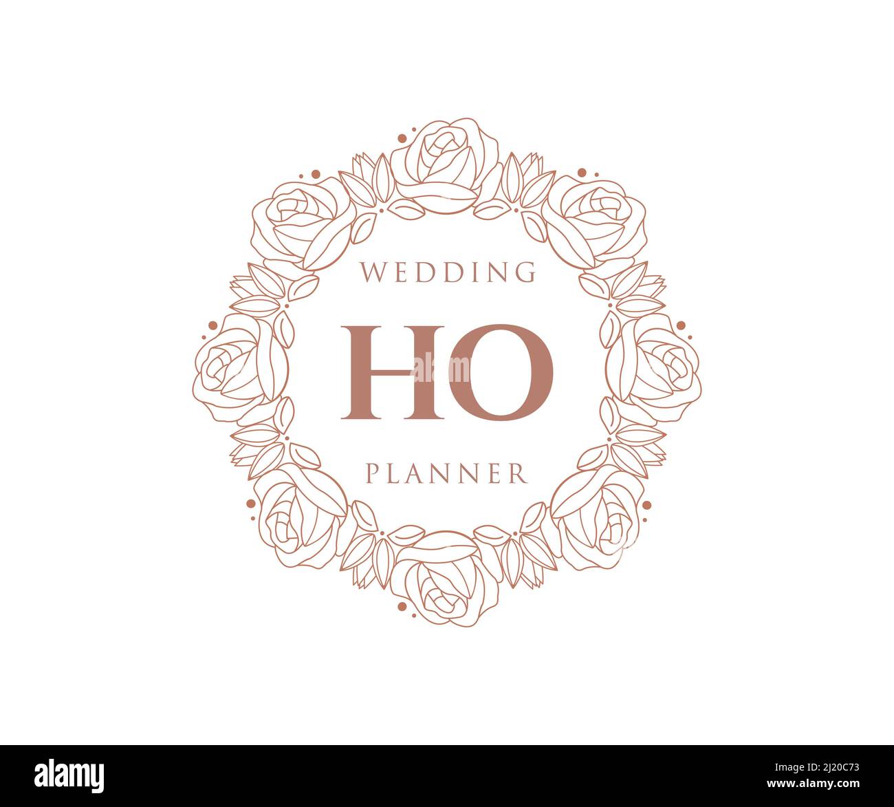 HO Initials letter Wedding monogram logos collection, hand drawn modern ...