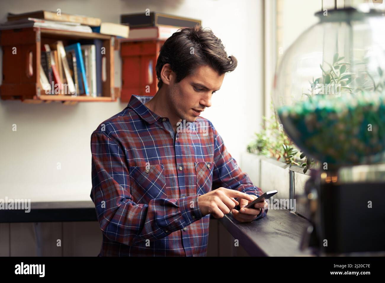 Let Me Pretend To Be Really Busy Texting Cropped Shot Of A Handsome