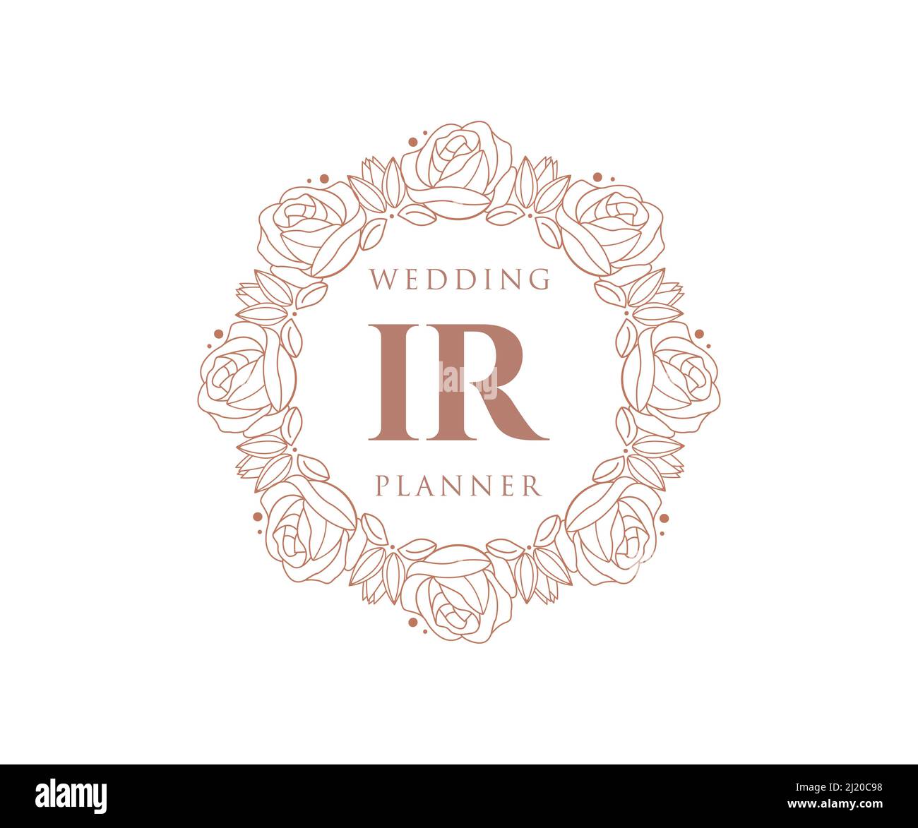 IR Initials letter Wedding monogram logos collection, hand drawn modern ...