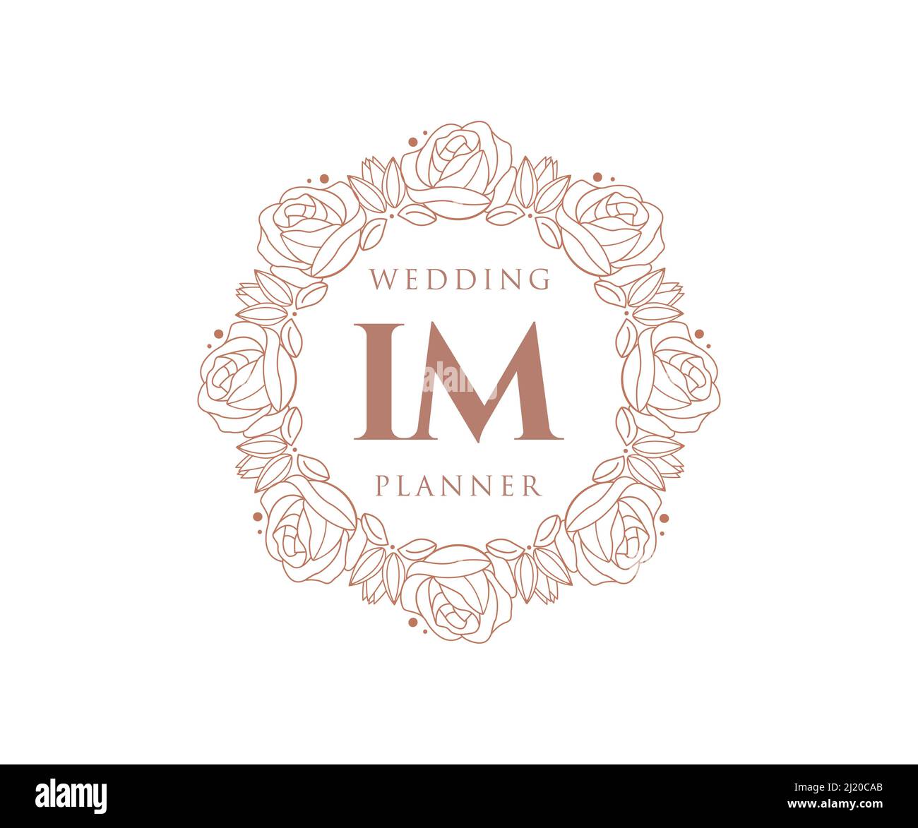 IM Initials letter Wedding monogram logos collection, hand drawn modern ...