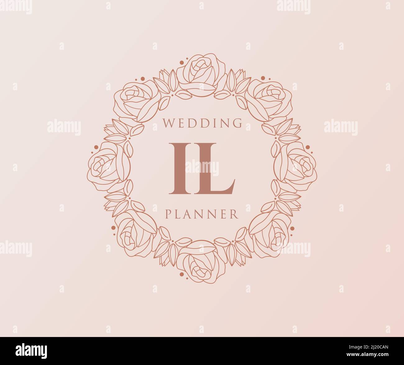 IL Initials letter Wedding monogram logos collection, hand drawn modern ...