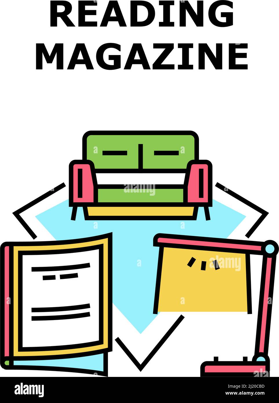 Reading Magazine Vector Concept Color Illustration Stock Vector Image ...