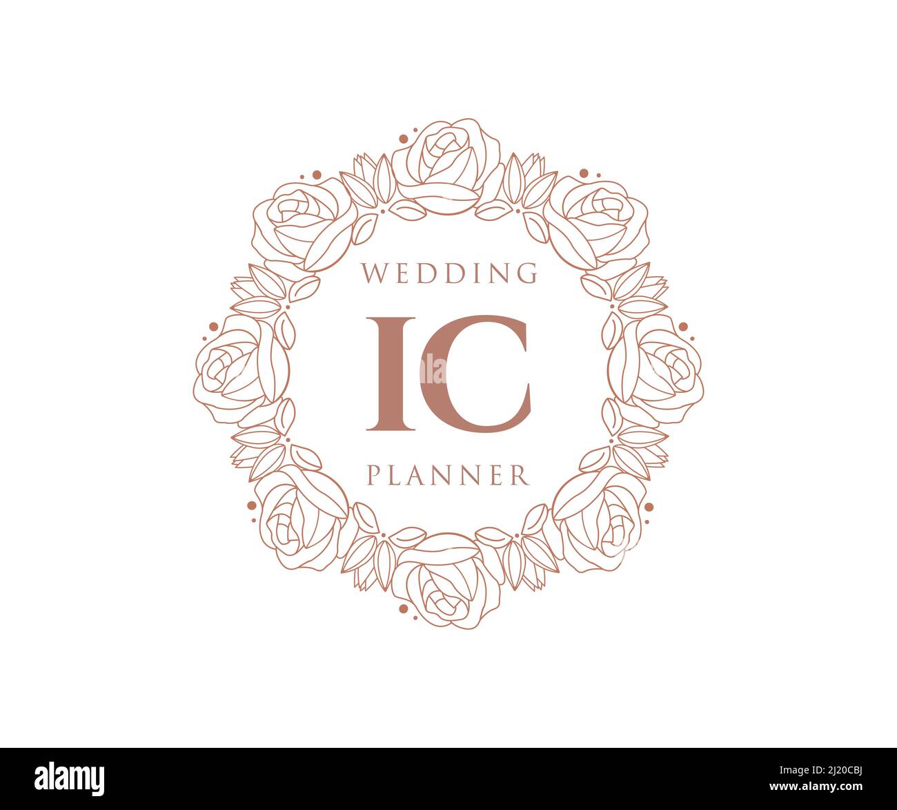 IC Initials letter Wedding monogram logos collection, hand drawn modern ...