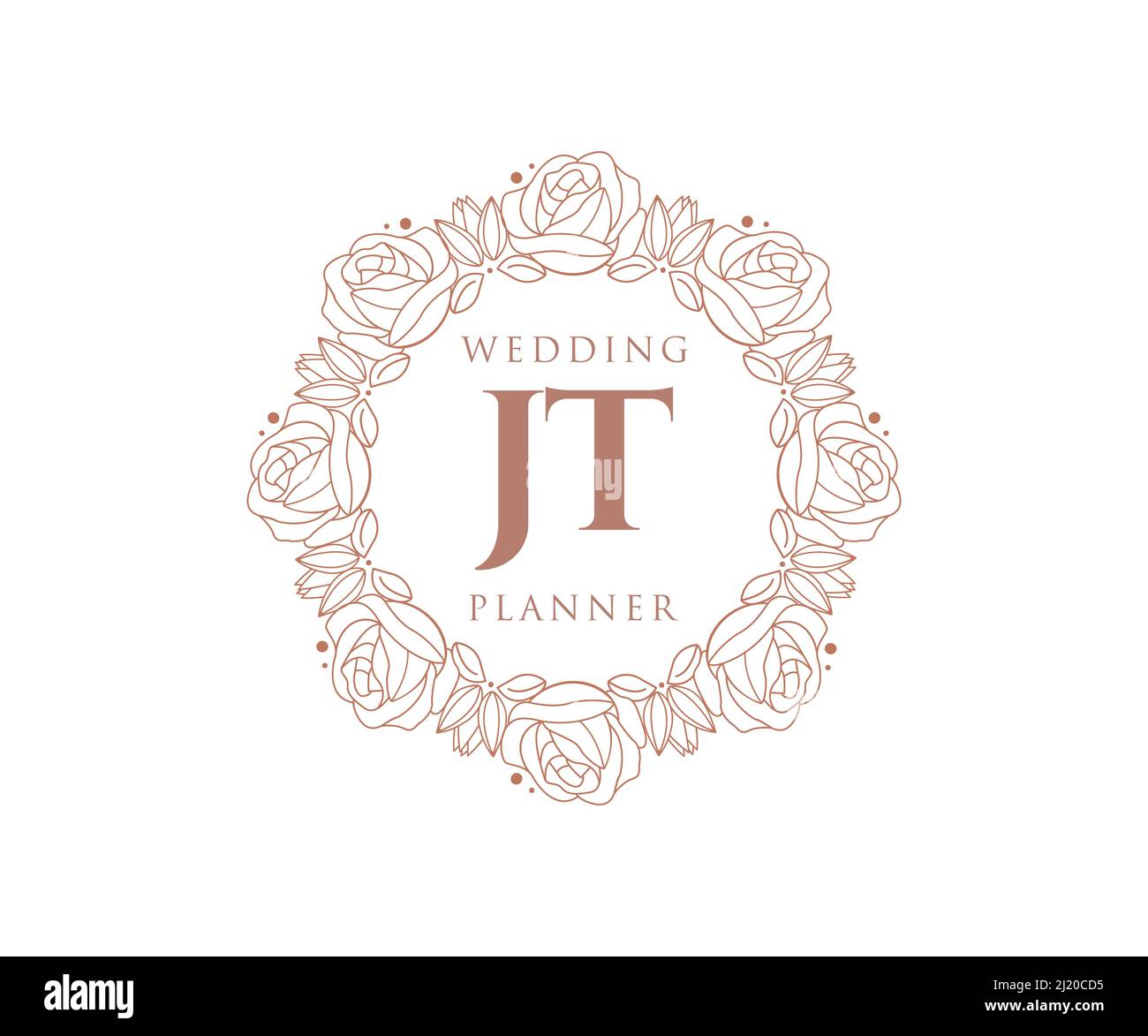 JT Initials letter Wedding monogram logos collection, hand drawn modern ...