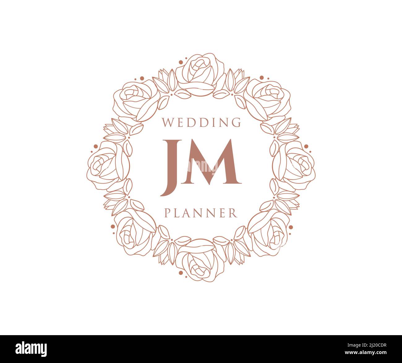 JM Initials letter Wedding monogram logos collection, hand drawn modern ...