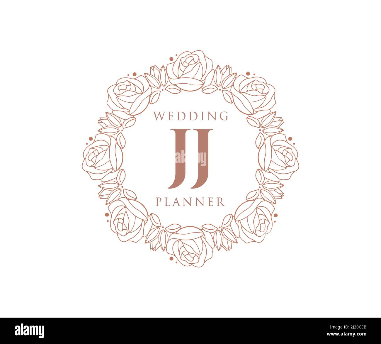 JJ Initials letter Wedding monogram logos collection, hand drawn modern ...