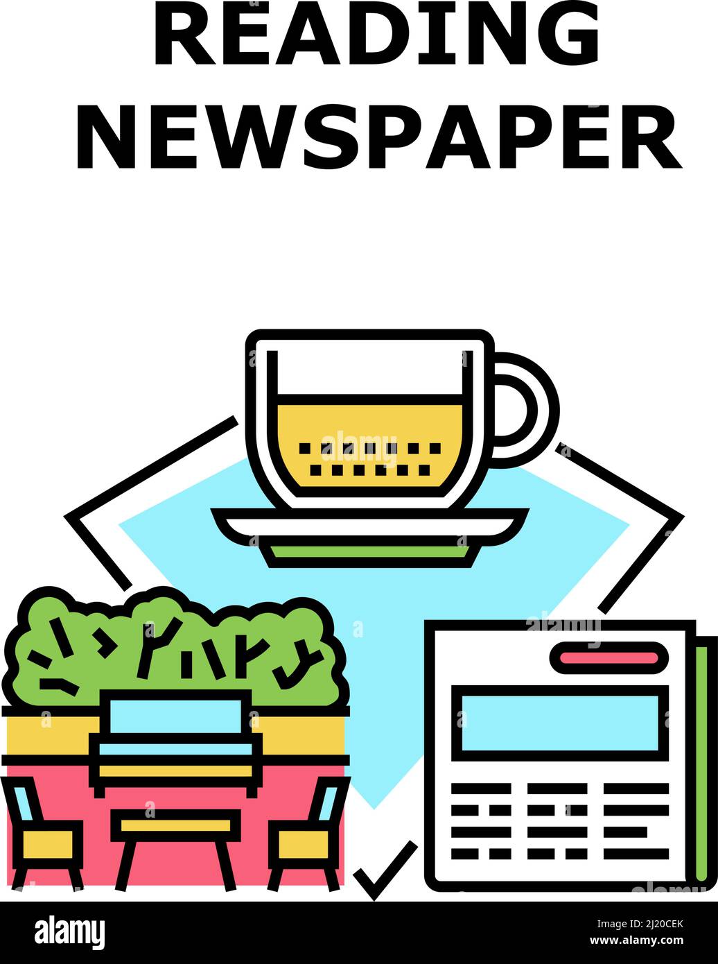 Reading Newspaper Vector Concept Illustration Stock Vector Image & Art ...