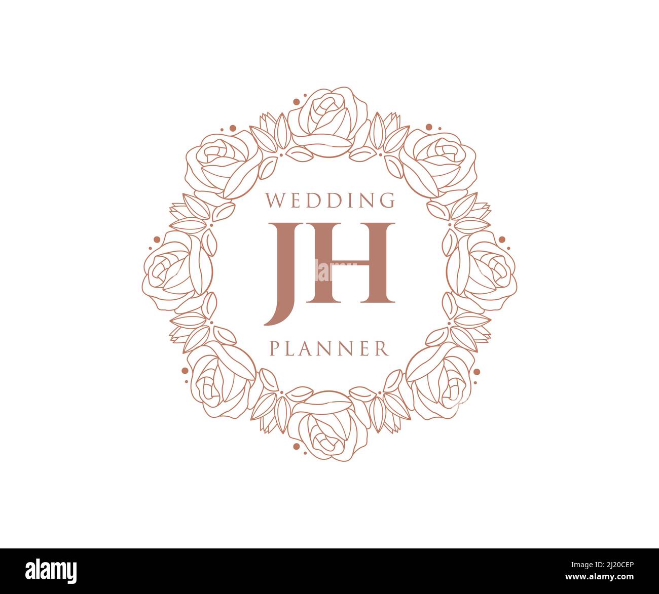 JH Initials letter Wedding monogram logos collection, hand drawn modern ...