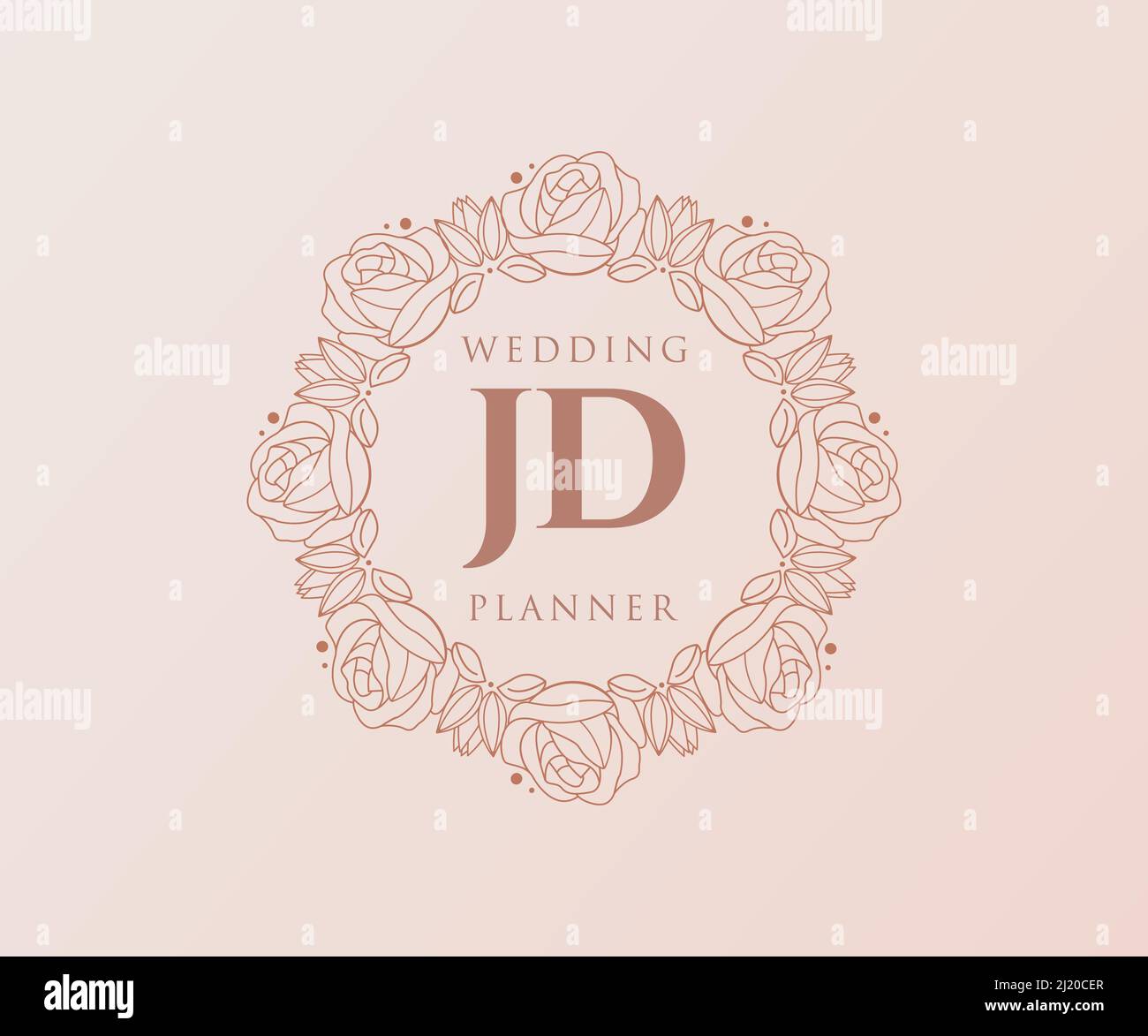 JD Initials letter Wedding monogram logos collection, hand drawn modern ...