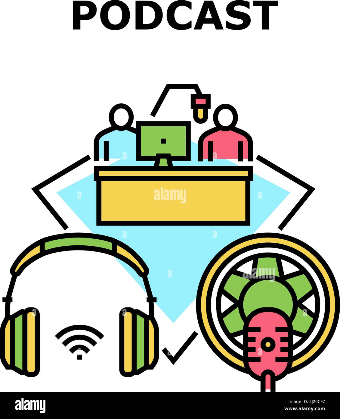 Podcast Radio Vector Concept Color Illustration Stock Vector Image ...