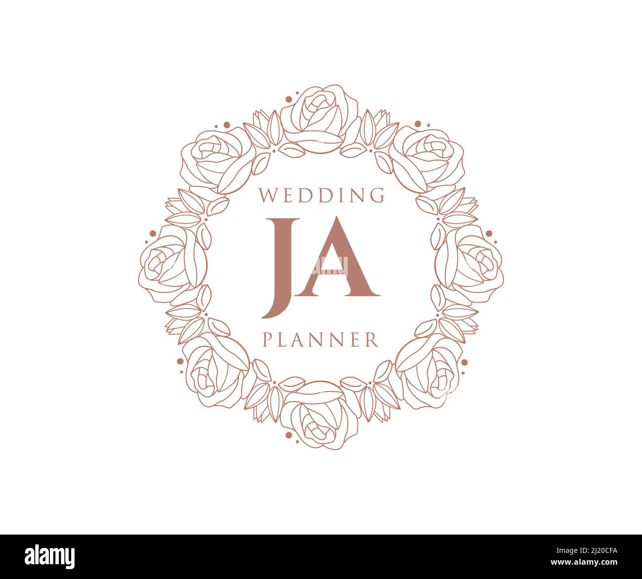 JA Initials letter Wedding monogram logos collection, hand drawn modern ...