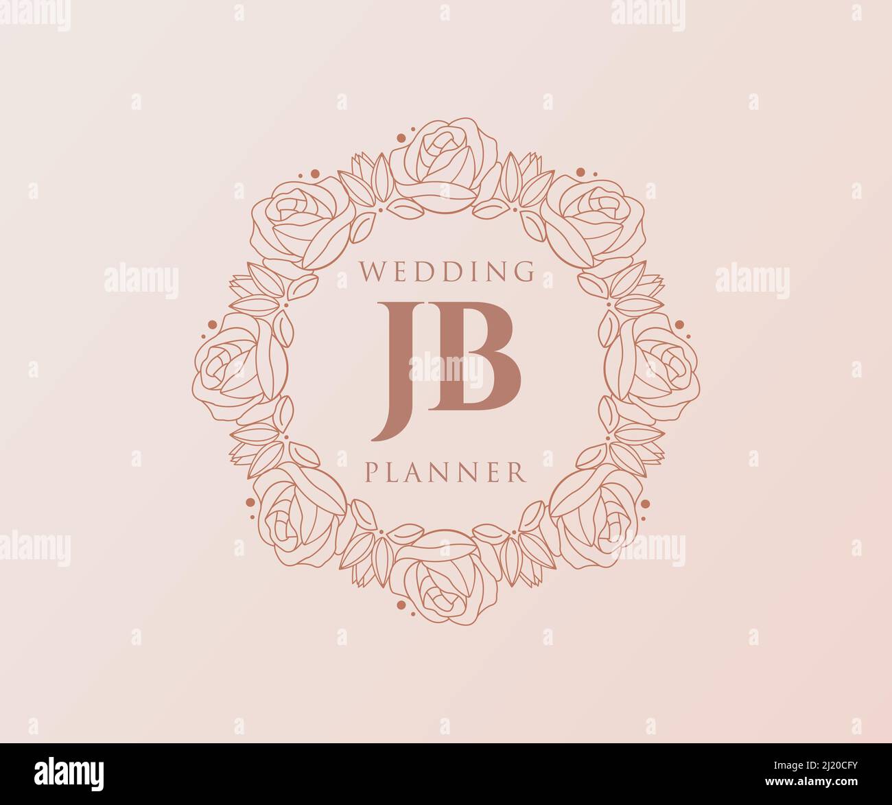 JB Initials letter Wedding monogram logos collection, hand drawn modern ...