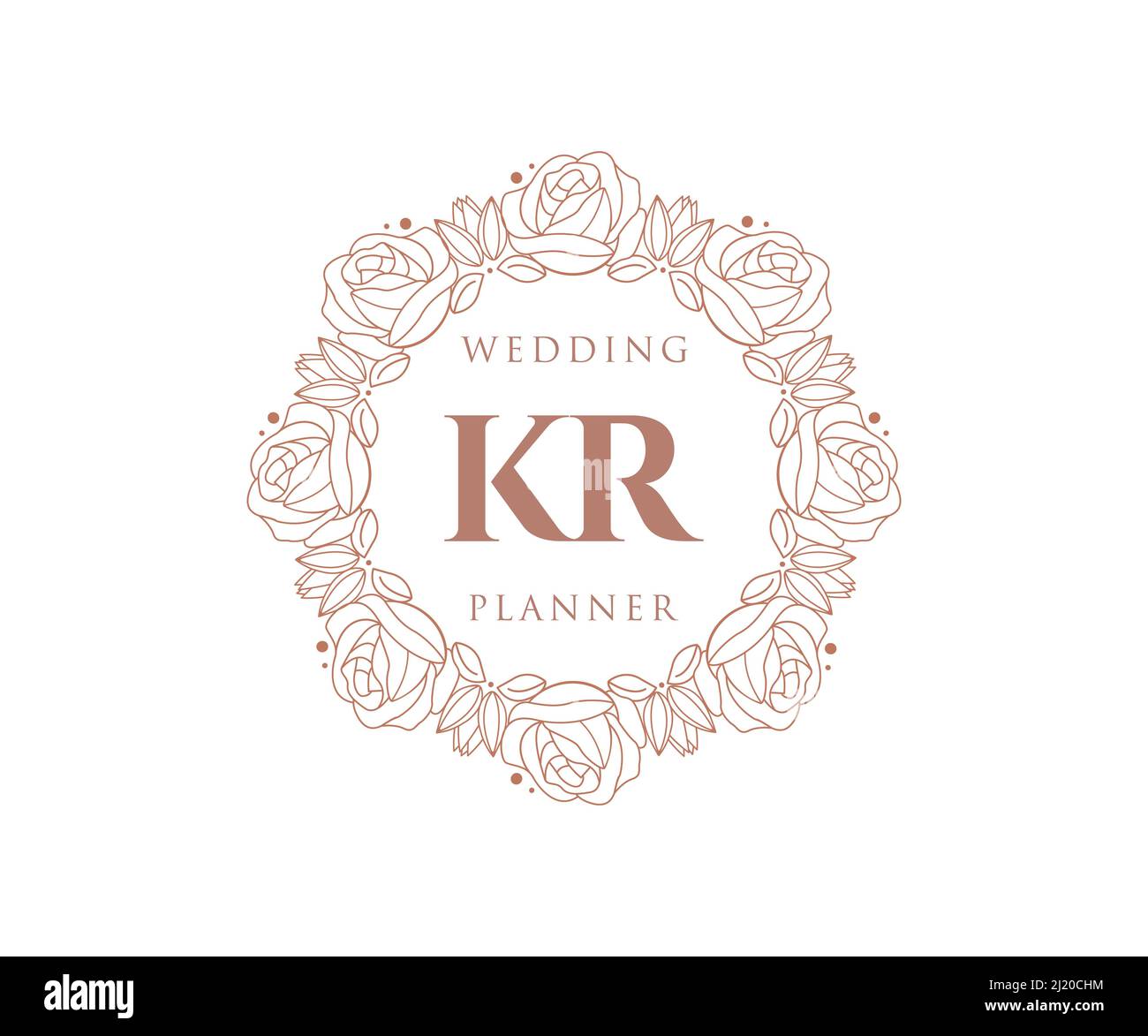 KR Initials letter Wedding monogram logos collection, hand drawn modern ...