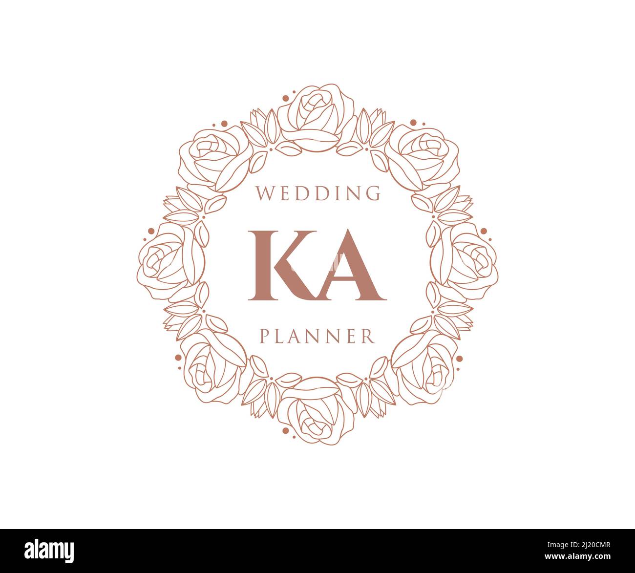 KA Initials letter Wedding monogram logos collection, hand drawn modern ...