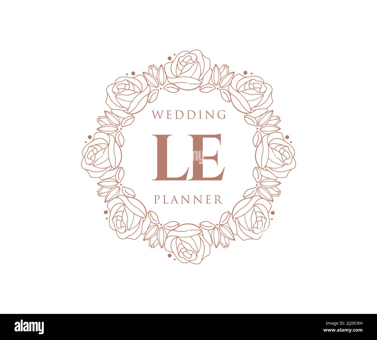 LE Initials letter Wedding monogram logos collection, hand drawn modern ...