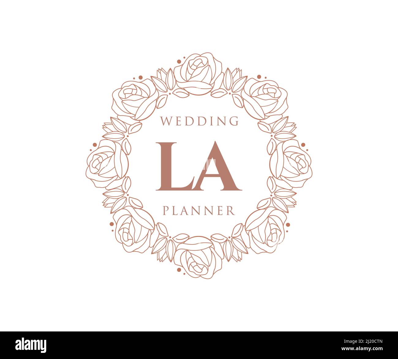 LA Initials letter Wedding monogram logos collection, hand drawn modern ...