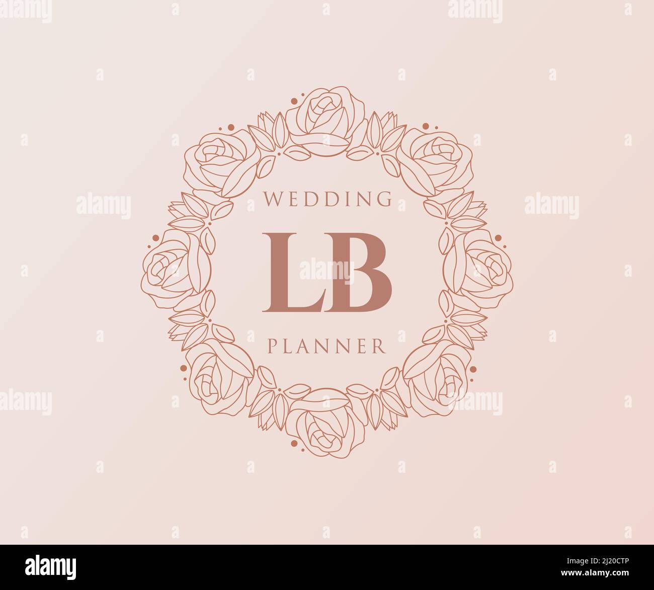 LB Initials letter Wedding monogram logos collection, hand drawn modern ...