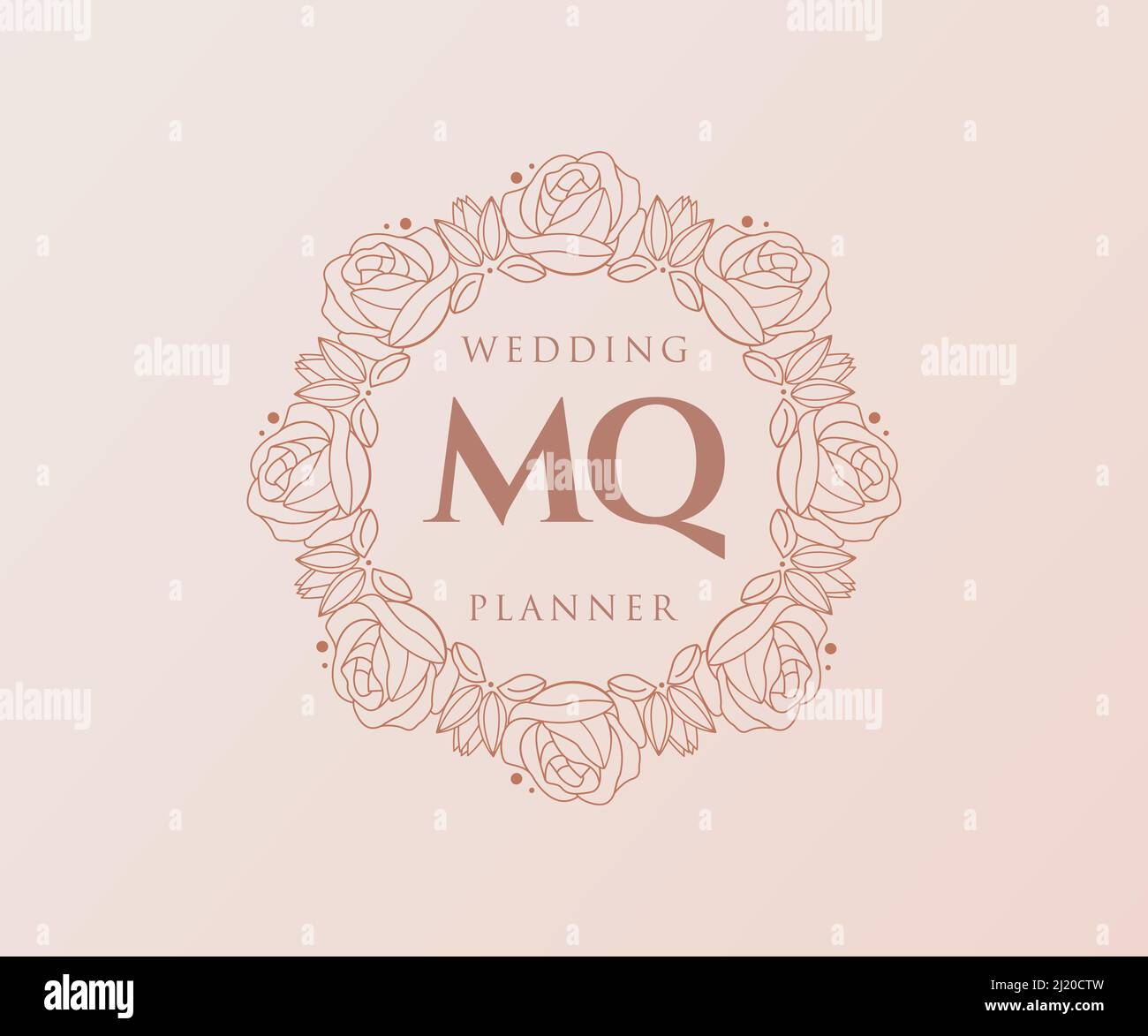 MQ Initials letter Wedding monogram logos collection, hand drawn modern ...