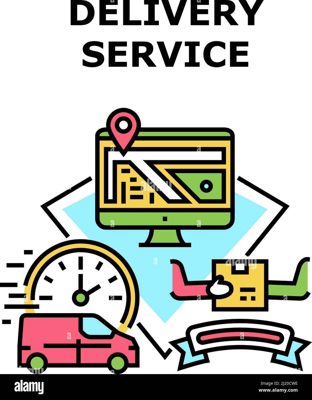 Delivery Service Vector Concept Color Illustration Stock Vector Image ...