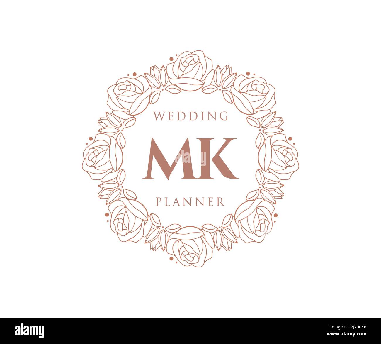 MK Initials letter Wedding monogram logos collection, hand drawn modern ...