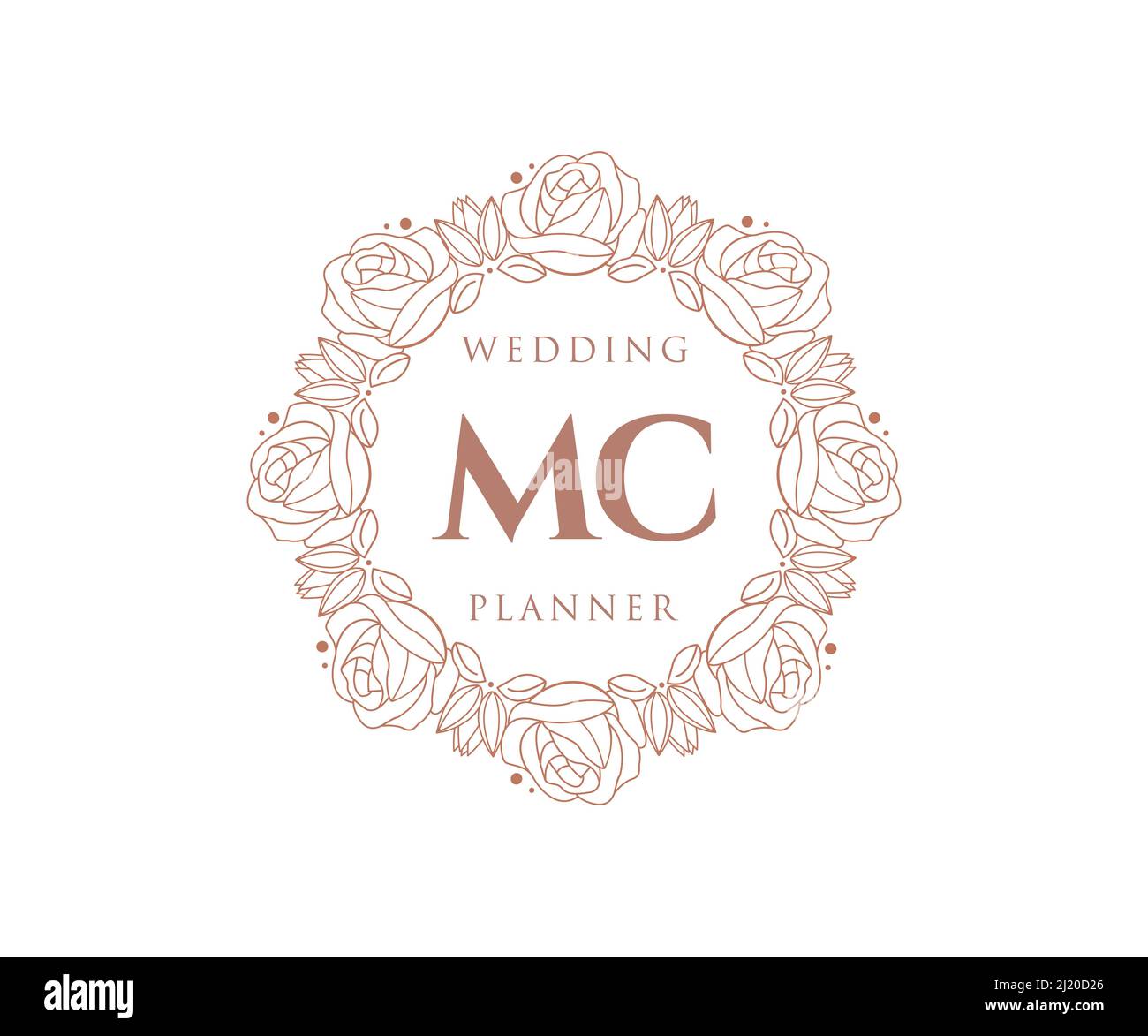 MC Initials letter Wedding monogram logos collection, hand drawn modern ...
