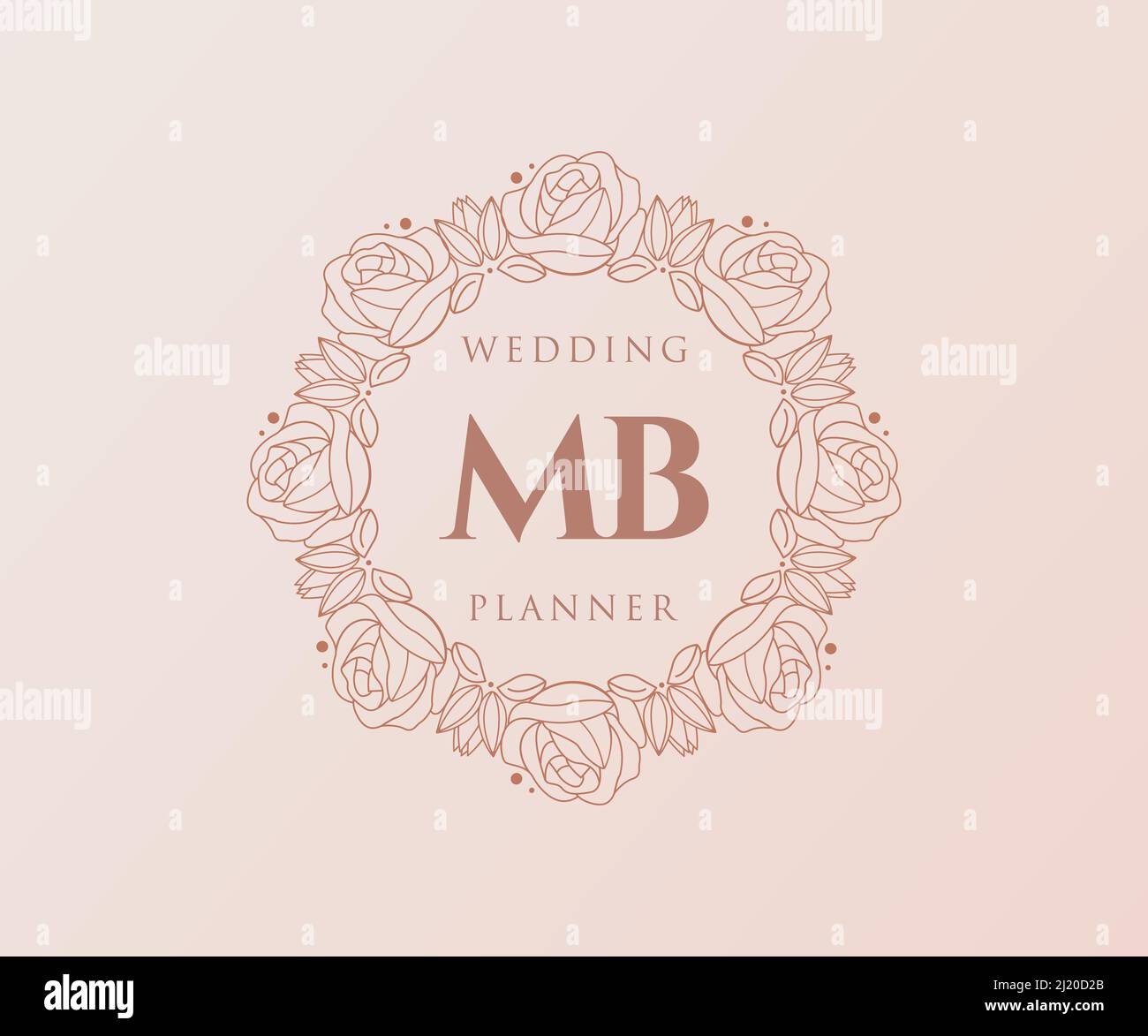 MB Initials letter Wedding monogram logos collection, hand drawn modern ...