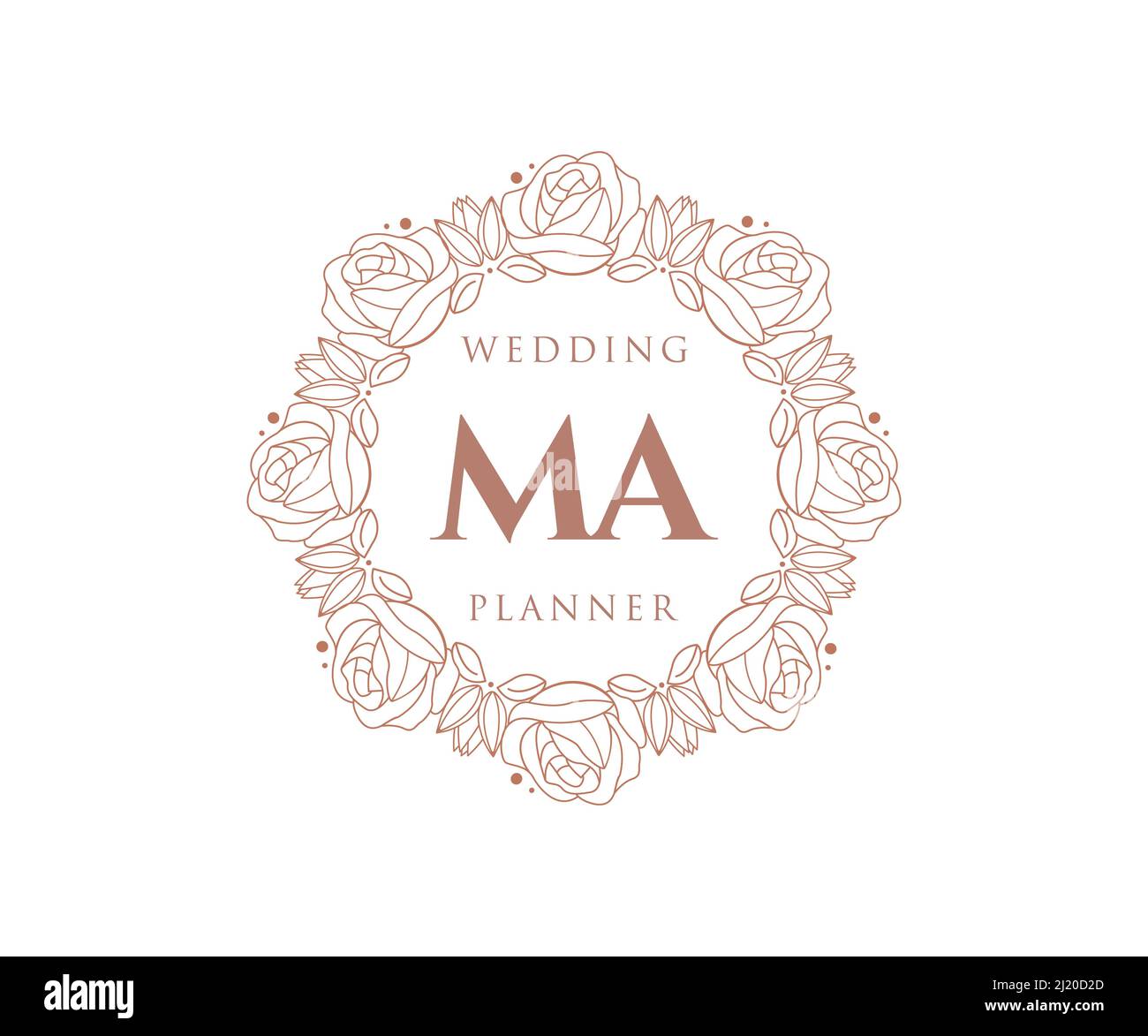 MA Initials letter Wedding monogram logos collection, hand drawn modern ...
