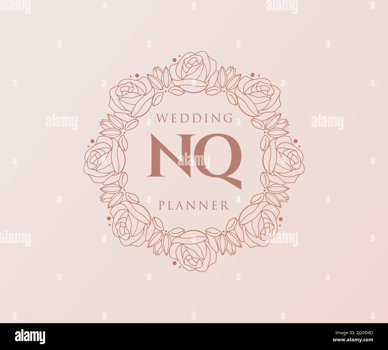 NQ Initials letter Wedding monogram logos collection, hand drawn modern ...