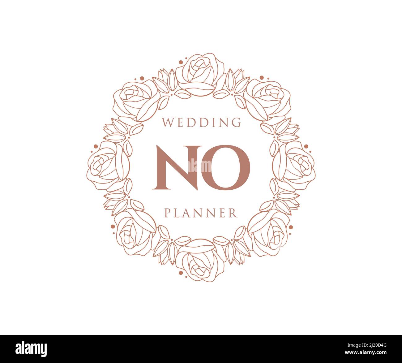 NO Initials letter Wedding monogram logos collection, hand drawn modern ...