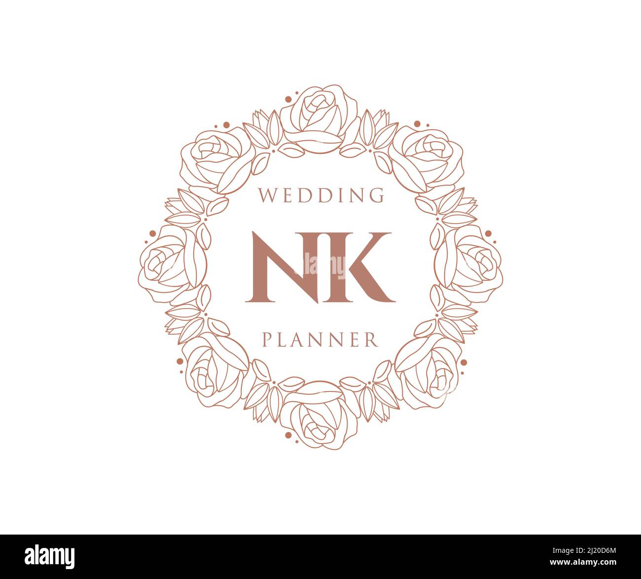 NK Initials letter Wedding monogram logos collection, hand drawn modern ...