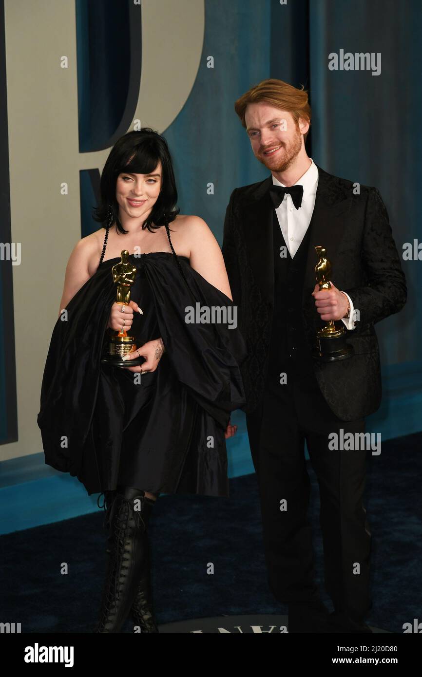 Billie Eilish and Finneas O'Connell attendsthe 2022 Vanity Fair Oscar ...
