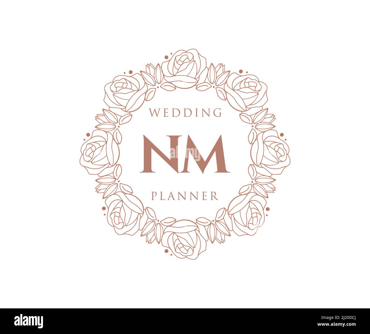 NM Initials letter Wedding monogram logos collection, hand drawn modern ...
