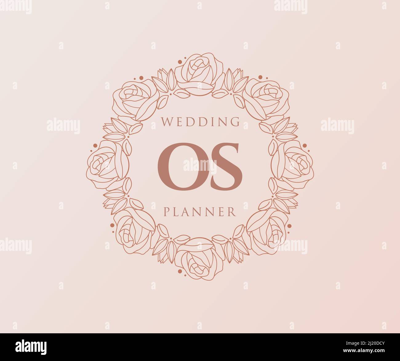 OS Initials letter Wedding monogram logos collection, hand drawn modern ...