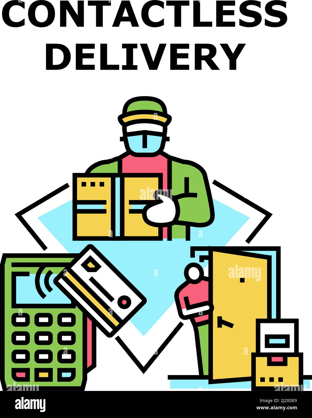 Contactless delivery cardboard Stock Vector Images - Alamy