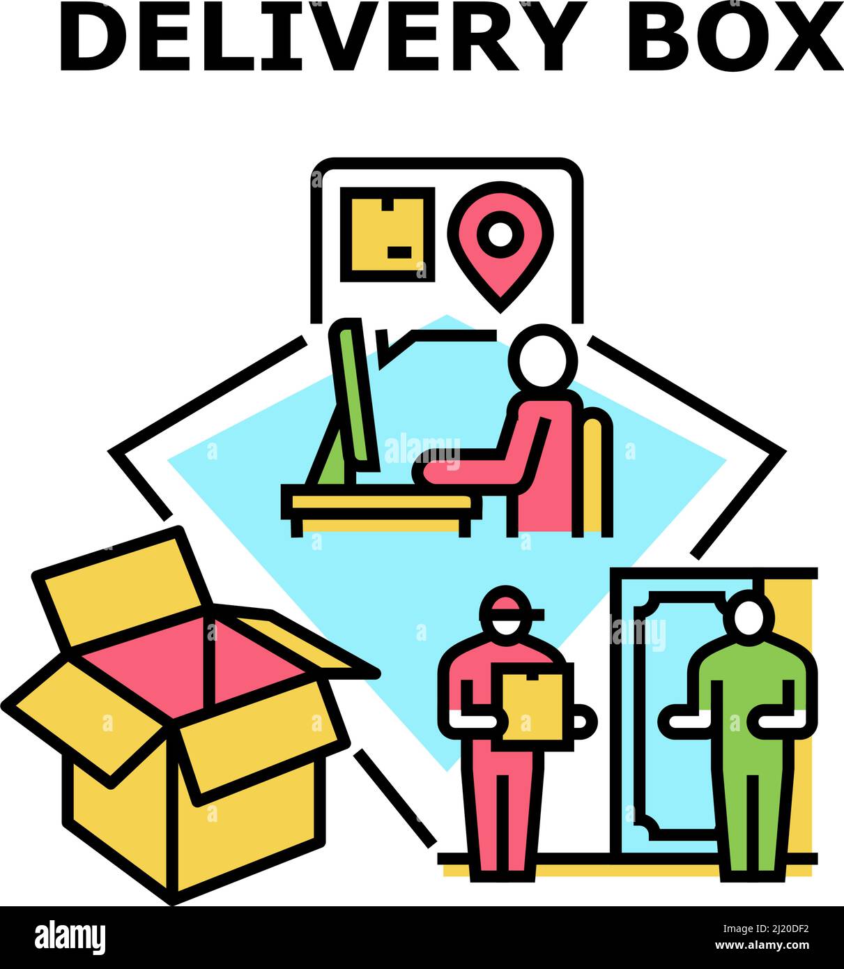 Delivery Box Vector Concept Color Illustration Stock Vector Image & Art ...