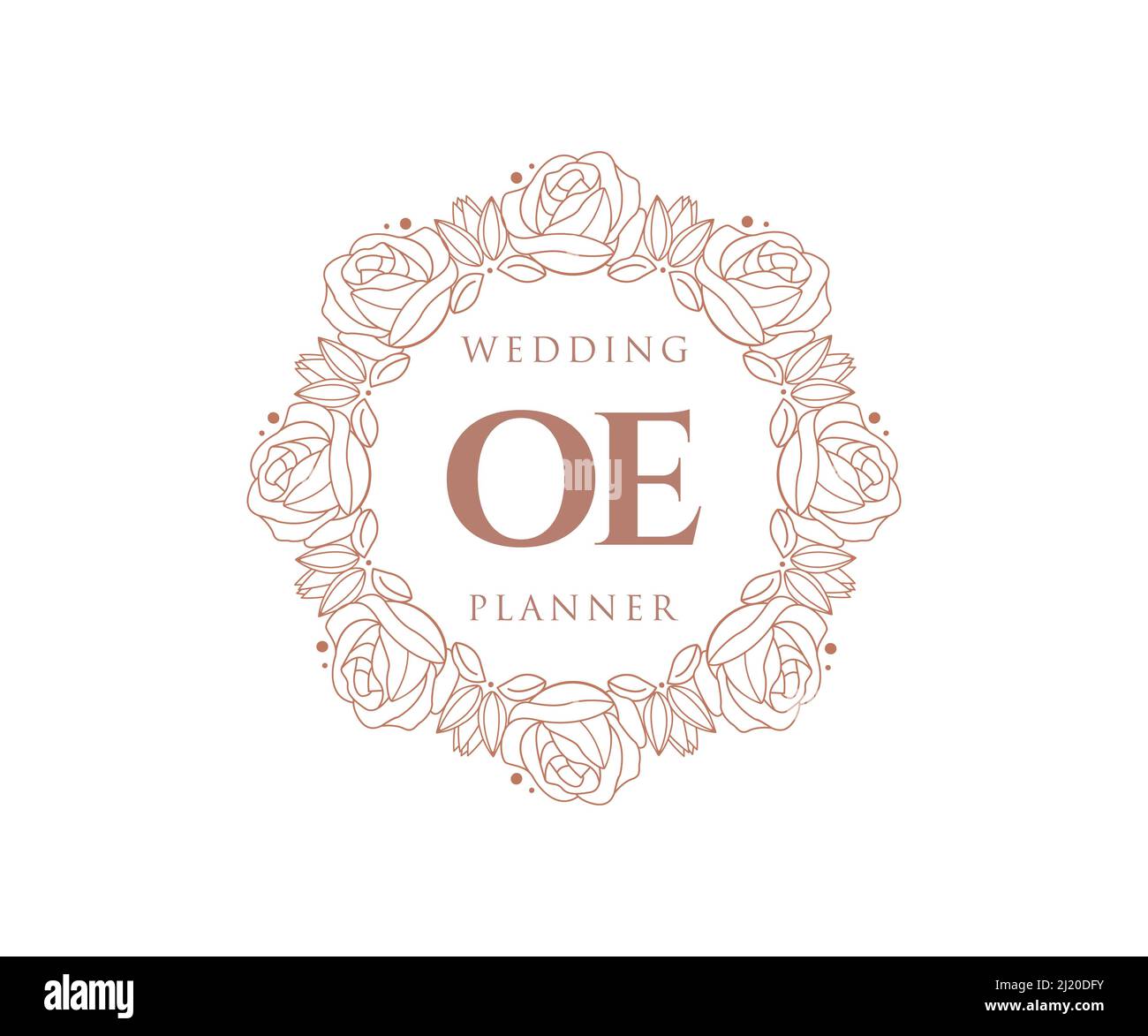 OE Initials letter Wedding monogram logos collection, hand drawn modern ...