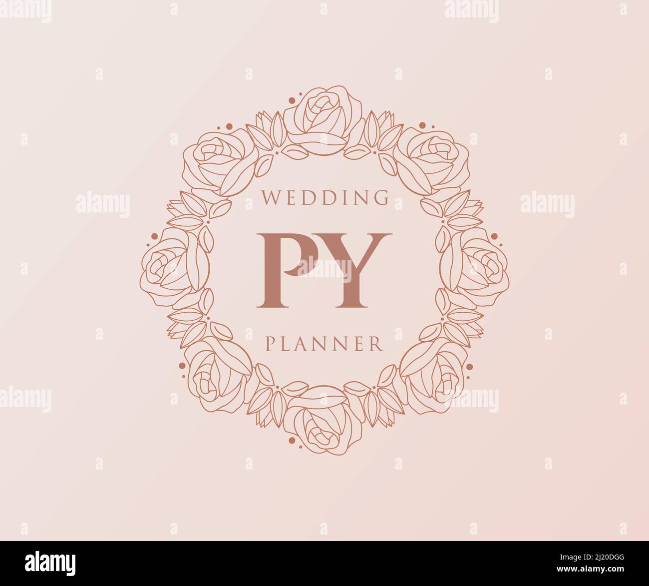 PY Initials letter Wedding monogram logos collection, hand drawn modern ...