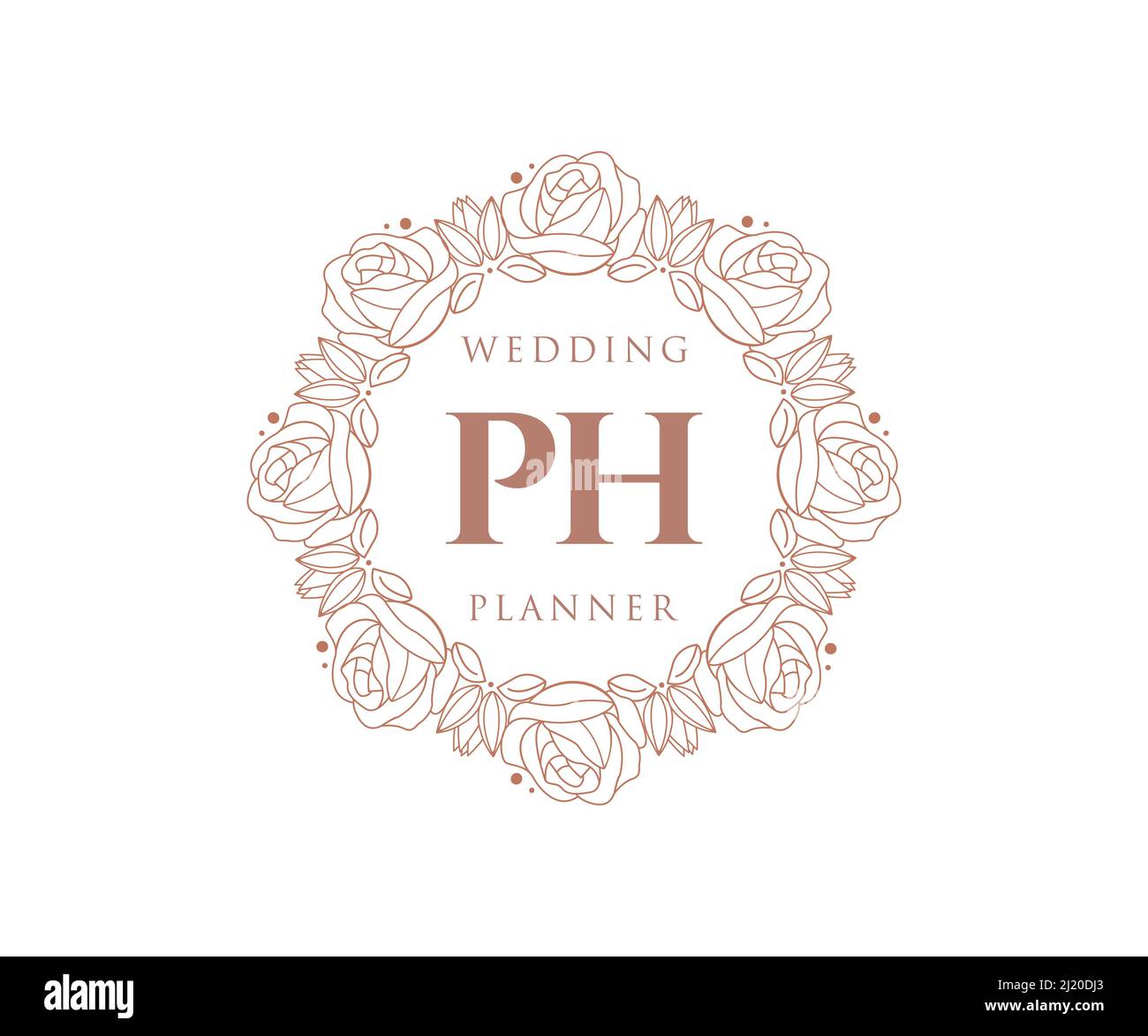 PH Initials letter Wedding monogram logos collection, hand drawn modern ...