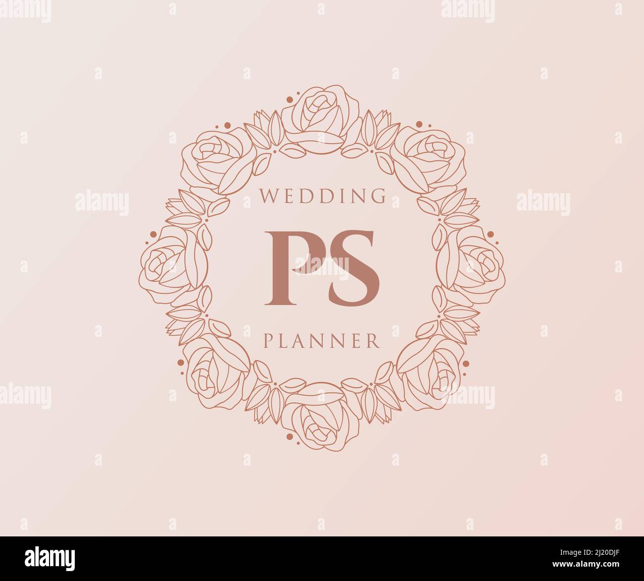 PS Initials letter Wedding monogram logos collection, hand drawn modern ...