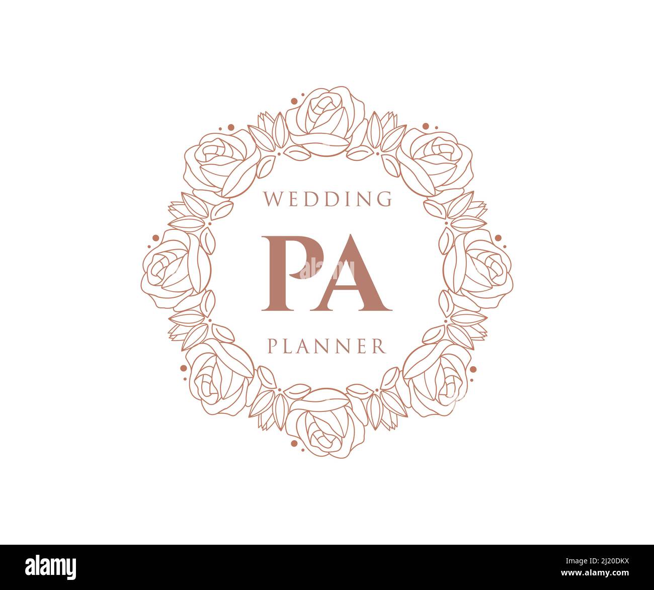 PA Initials letter Wedding monogram logos collection, hand drawn modern ...