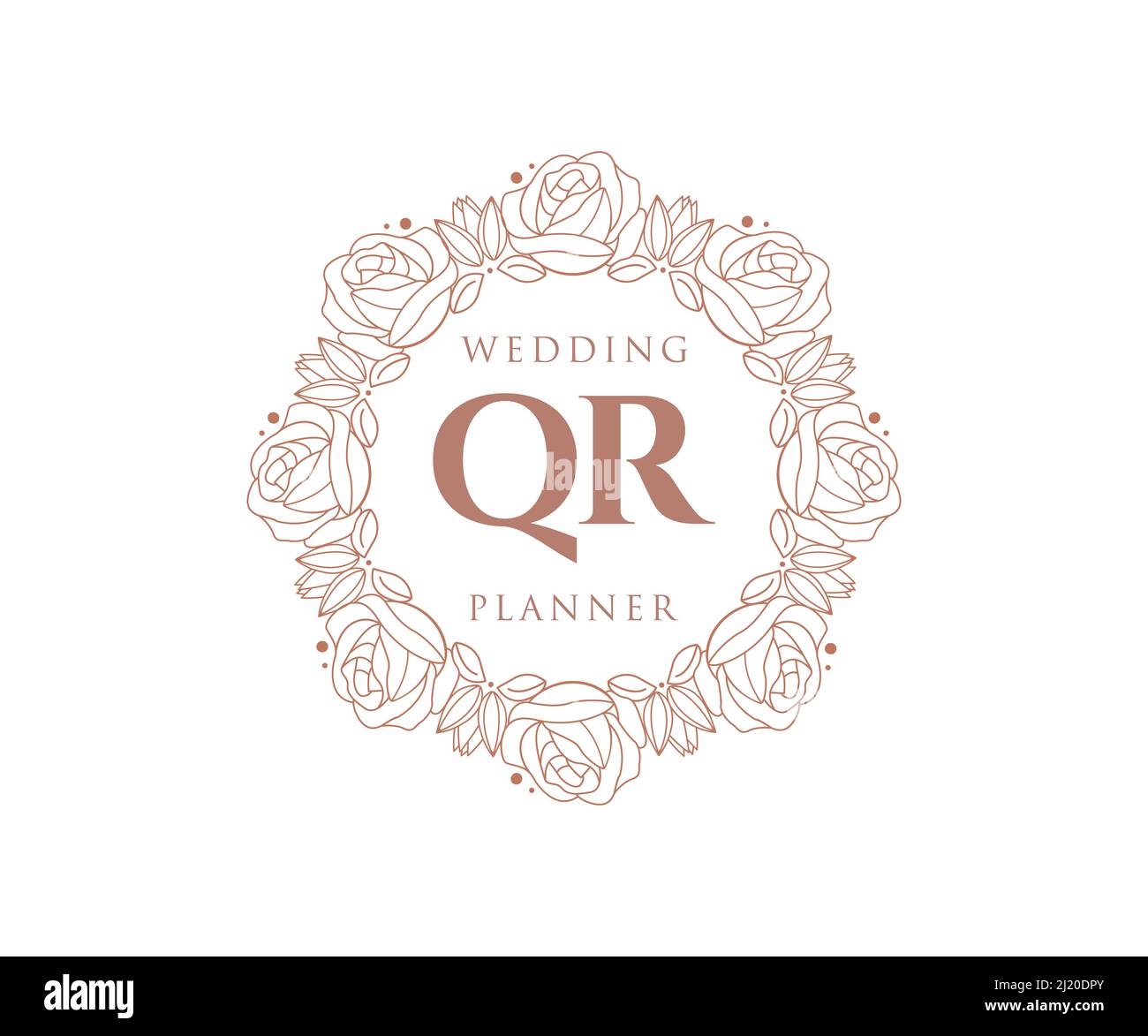 QR Initials letter Wedding monogram logos collection, hand drawn modern ...