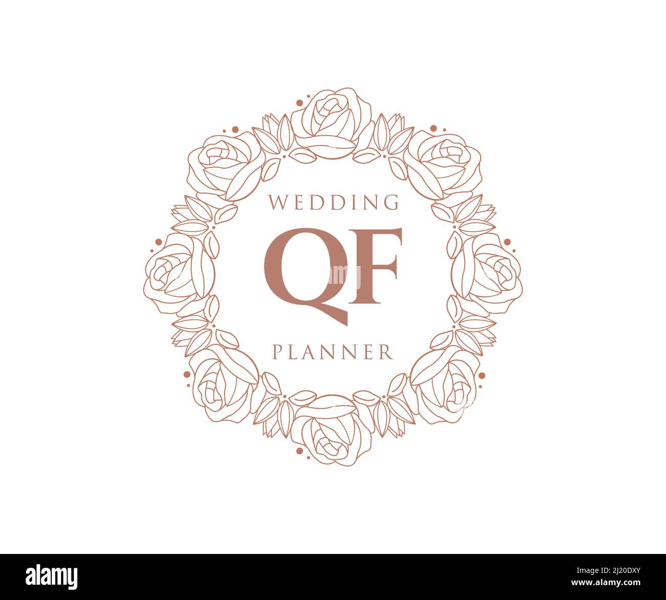 QF Initials letter Wedding monogram logos collection, hand drawn modern ...