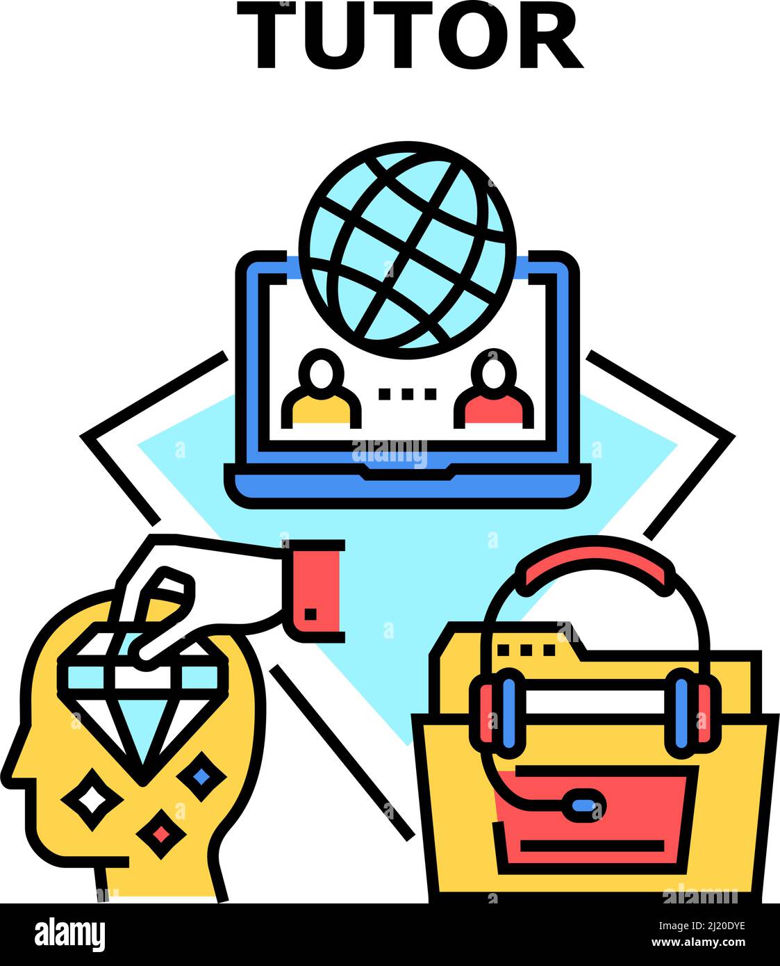 Tutor Education Vector Concept Color Illustration Stock Vector Image ...