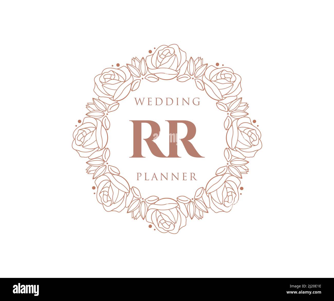 RR Initials letter Wedding monogram logos collection, hand drawn modern ...