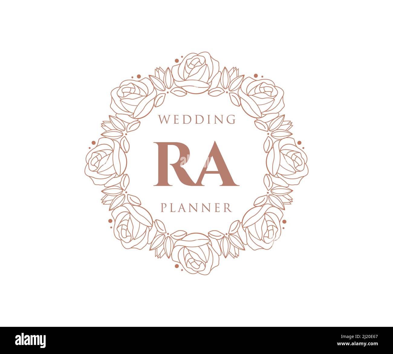 RA Initials letter Wedding monogram logos collection, hand drawn modern ...