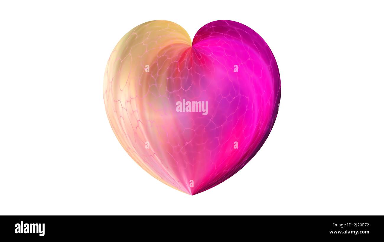 A two-tone heart on a white insulated background. Design, art Stock ...