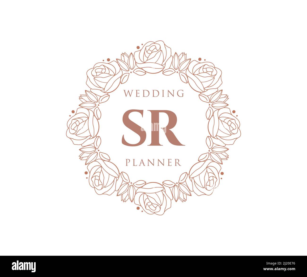 SR Initials letter Wedding monogram logos collection, hand drawn modern ...